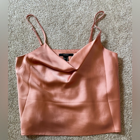 Forever 21 | Tops | Silky Pink Low Neck Tank Top | Poshmark